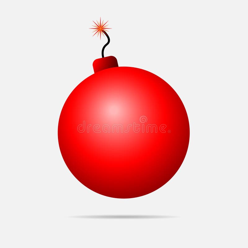 Empty Red Bomb on Plain Background Stock Vector - Illustration of ...