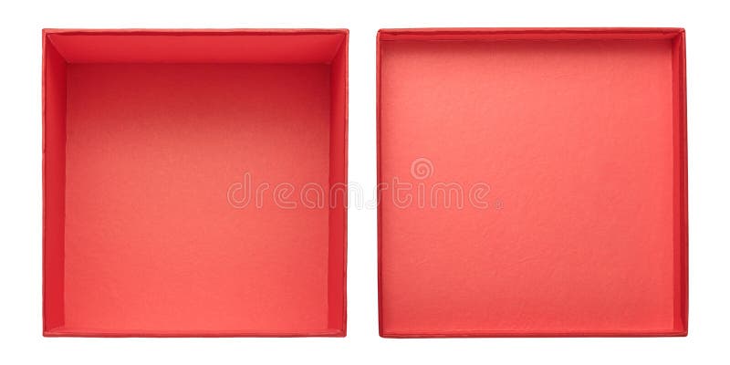 Opened Empty Red Box with Lid Stock Image - Image of package, birthday ...
