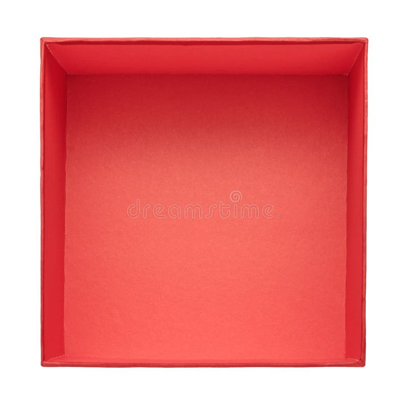 Opened Empty Red Box with Lid Stock Image - Image of package, birthday ...