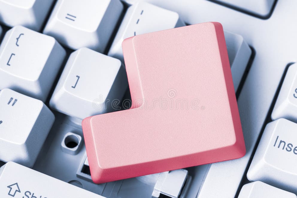 Empty Red Button Removed from Computer Keyboard Stock Photo - Image of ...