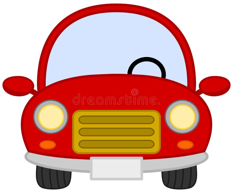 Empty red car stock illustration. Illustration of comic - 48270832