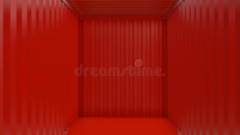 Empty Red Cargo Container Interior Stock Illustration - Illustration of ...