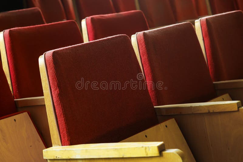 Red Theater Seats. Empty Red Velvet Seats for Spectators in the Theater ... Red Theater Seats. Empty Red Velvet Seats for Spectators in the Theater ...