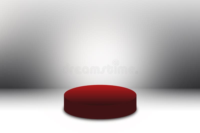 Empty Red Circle Podium Stand with Studio Room 3d Background. Stock ...