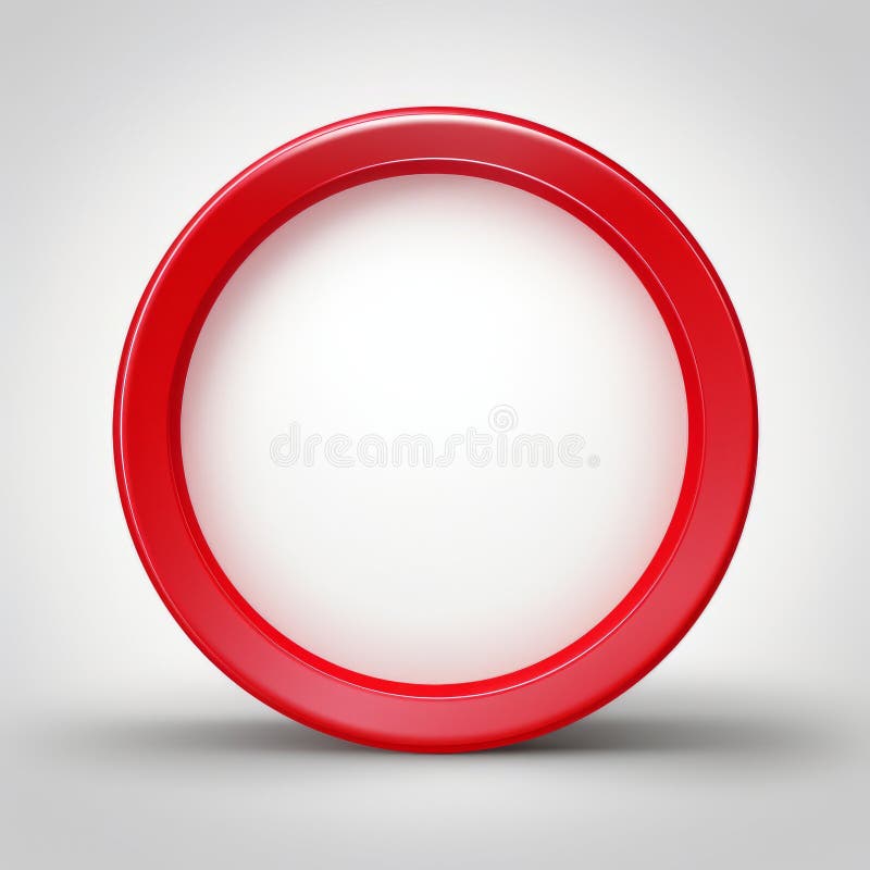 An Empty Red Circle on a White Background Stock Illustration ...