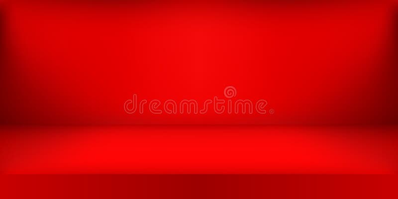 Empty Red Color Studio. Room Background, Product Display with Copy ...