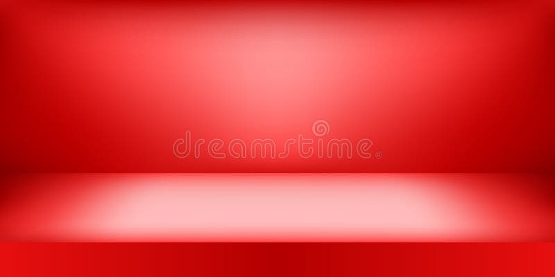 Empty Red Color Studio. Room Background, Product Display with Copy ...