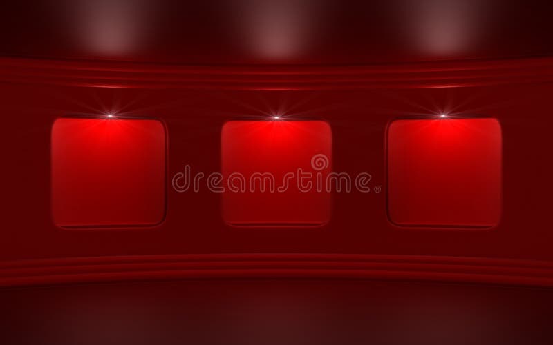 Empty red gallery stock illustration. Illustration of design - 21327476
