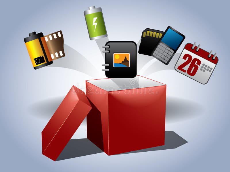 Empty Red Gift Box with the Lid Off Stock Illustration - Illustration ...