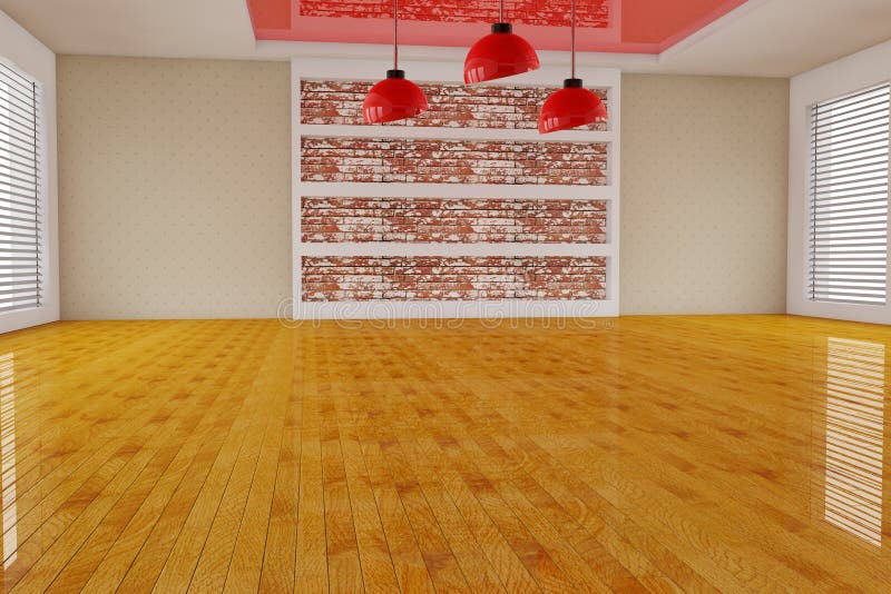 Empty red interior room stock illustration. Illustration of indoors ...