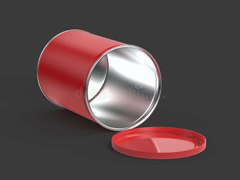 Empty red metal can stock illustration. Illustration of storage - 287904450