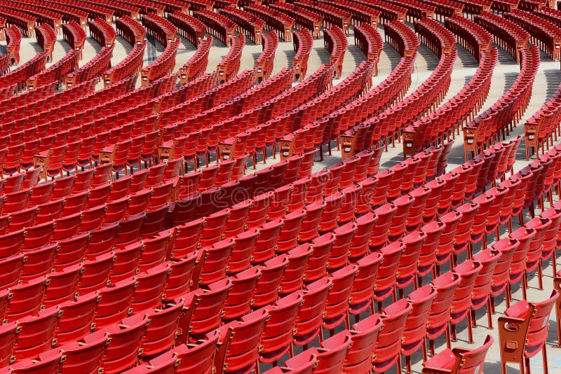 Empty red outdoor seats stock image. Image of event, abstract - 37061741