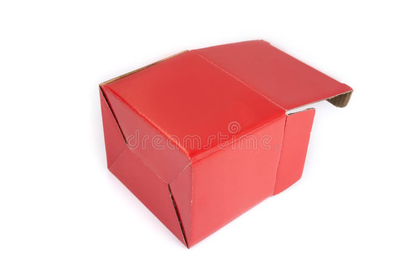 Empty Red Paper Box on a Black Background Stock Photo - Image of mockup ...