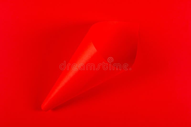 Empty red paper cone stock photo. Image of package, paper - 286076878