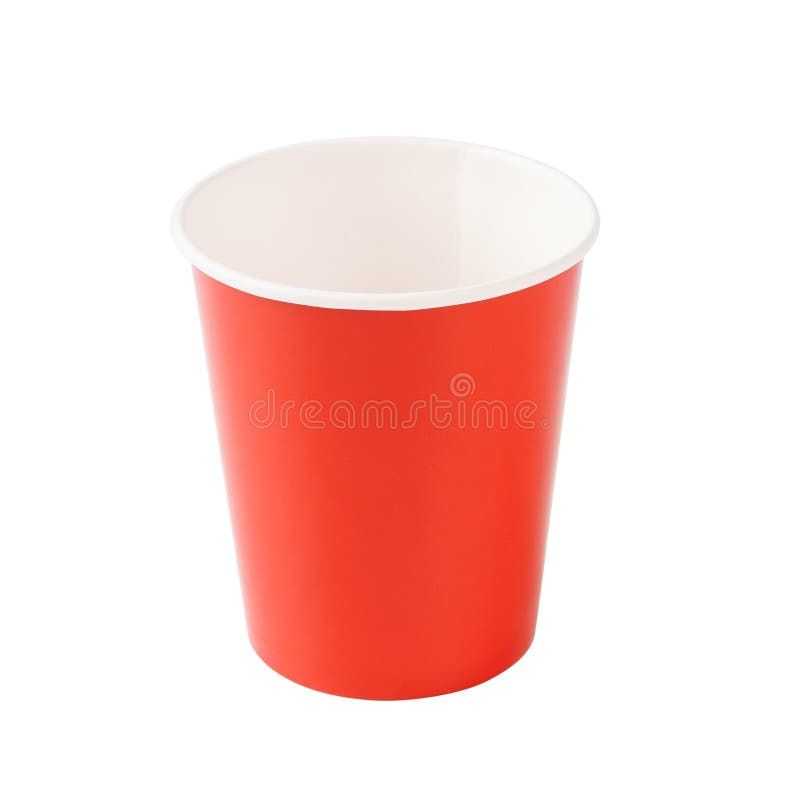 Empty Red Paper Cup on White Background Stock Photo - Image of friendly ...