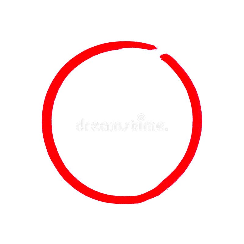 Empty Red Pencil Circle on White Background Stock Illustration ...