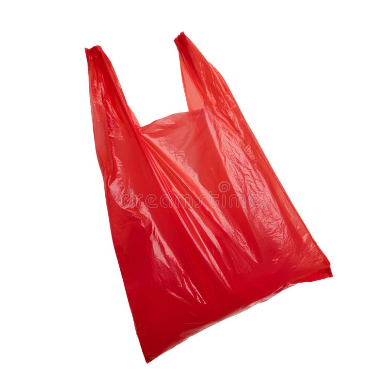 Empty Red Plastic Bag Floating with Transparent Background, Clipping ...