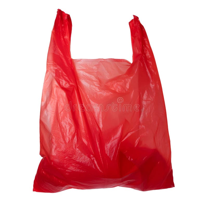 Empty Red Plastic Bag Isolated on Transparent Background with Clipping ...