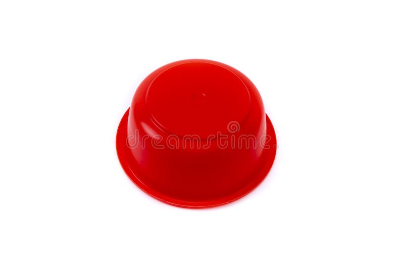 Empty Red Plastic Deep Dish Isolated on White Background Stock Photo ...