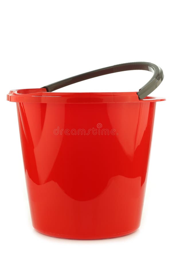 Empty Red Plastic Household Bucket Stock Image - Image of service ...