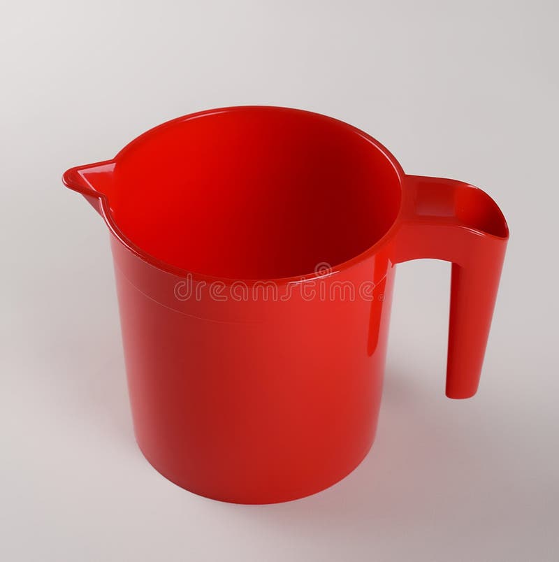 Empty Red Plastic Mug with Handle Stock Image - Image of object ...