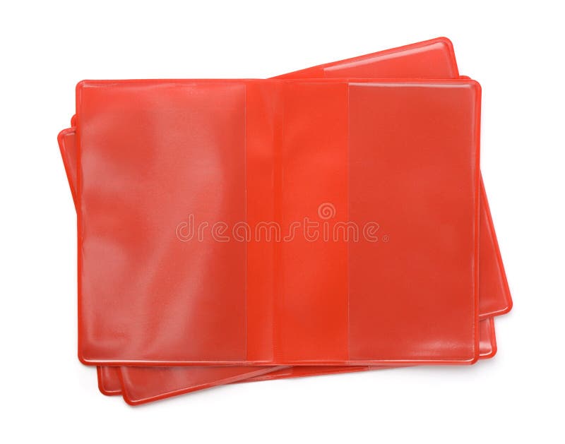 Empty Red Plastic Passport Protective Covers Stock Photo - Image of ...