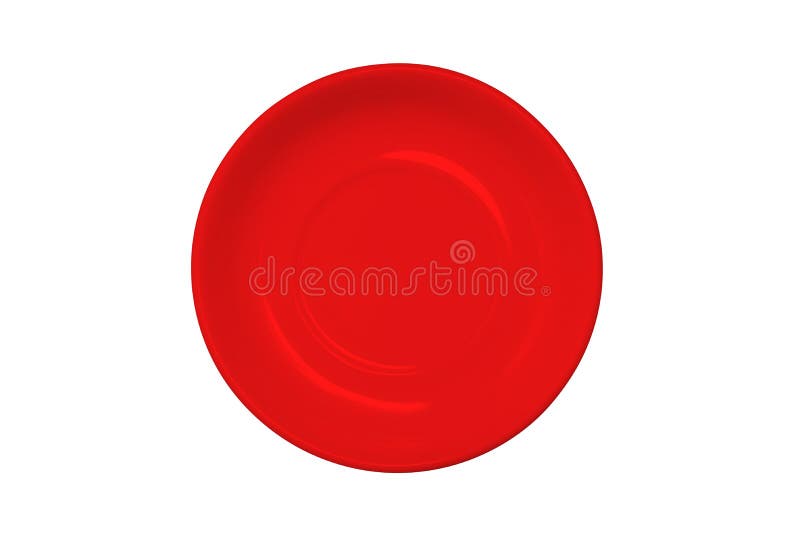 653 Empty Red Color Plate Isolated Top View Stock Photos - Free ...