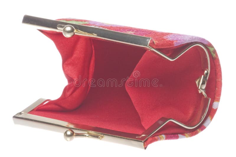 Empty Red Purse Isolated stock photo. Image of dollars - 13095886