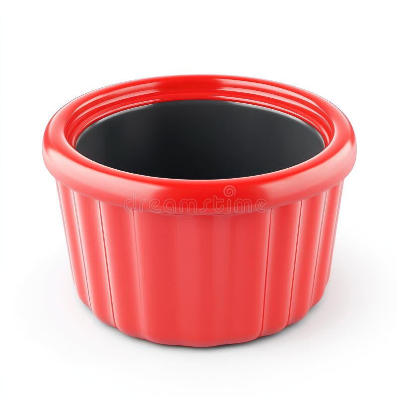 Empty Red Plastic Tub, Ready for Use Stock Illustration - Illustration ...
