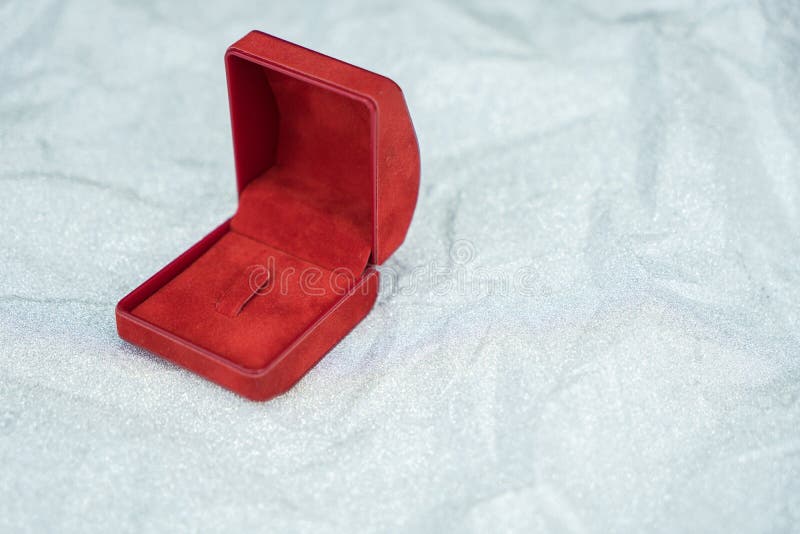 Empty Red Ring Box with Copy Space Stock Photo - Image of celebration ...