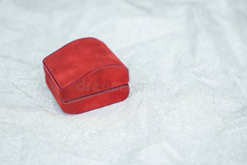 Empty Red Ring Box with Copy Space Stock Photo - Image of celebration ...