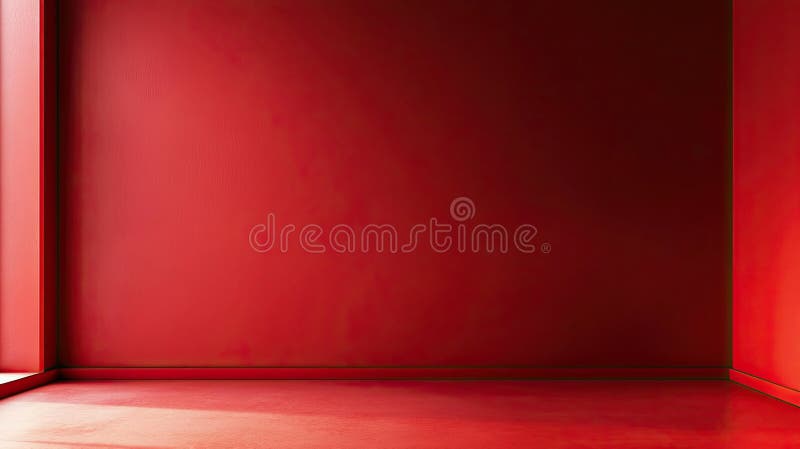 Empty Red Room Corner Interior Stock Illustration - Illustration of ...