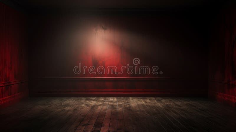 Empty Red Room: Dark and Gritty 3d Rendering with Horror Theme Stock ...