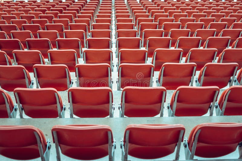 Empty Red Seats in a Football Stadium Stock Photo - Image of football ...
