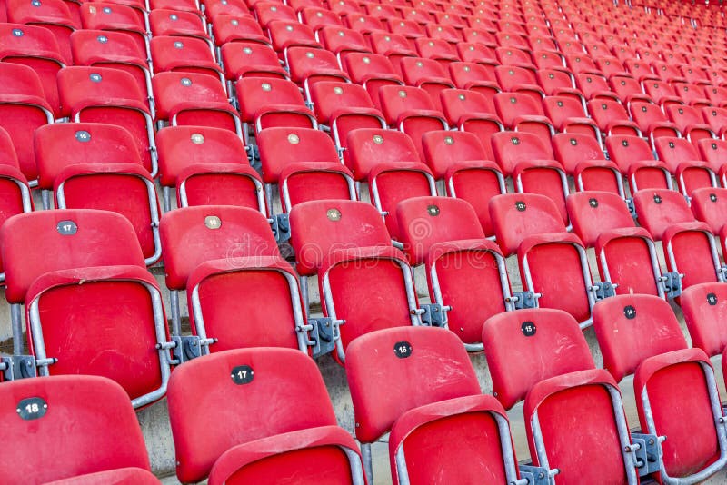 Empty Red Seats in a Football Stadium Stock Photo - Image of pattern ...