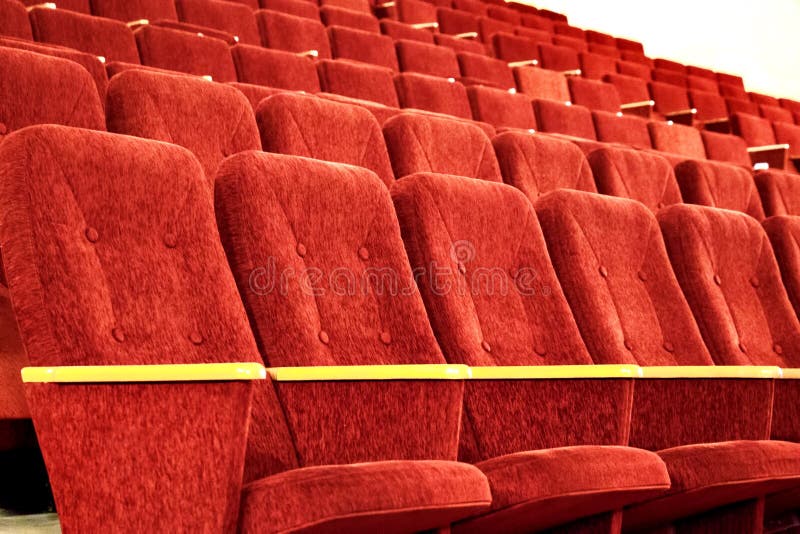 Empty Red Seats in the Hall. Concert Hall. Stock Photo - Image of light ...