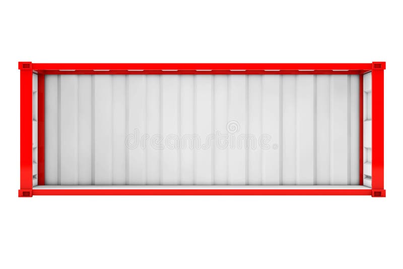 Empty Red Shipping Container with Removed Side Wall. 3d Rendering Stock ...
