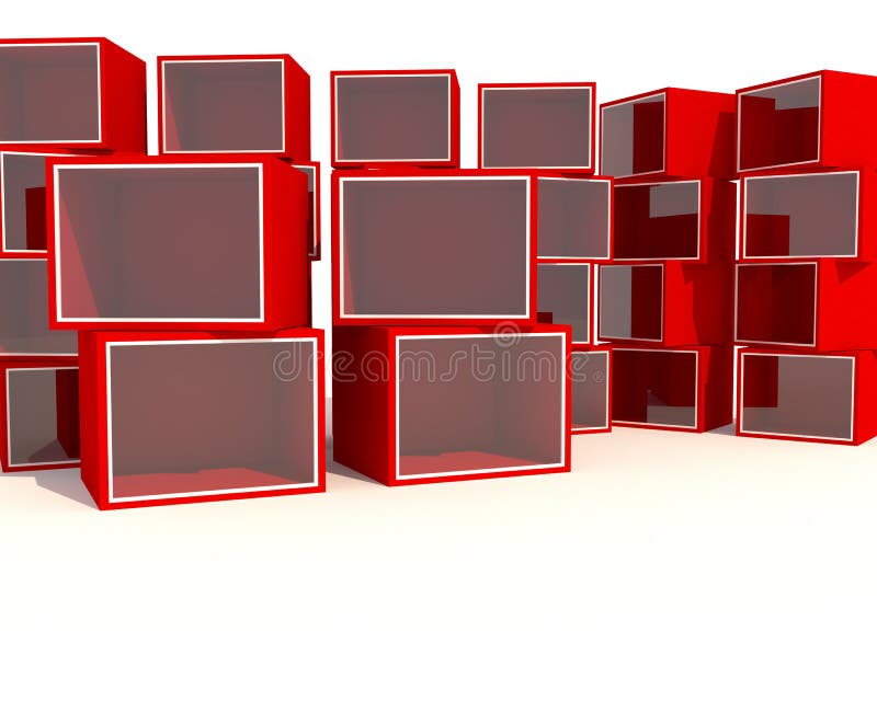 Empty red Showcase stock illustration. Illustration of boutique - 46707452