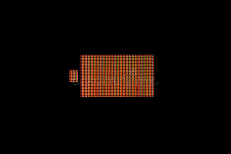 Empty Red Smartphone Battery Level Indicator - Low Level: Close Up ...