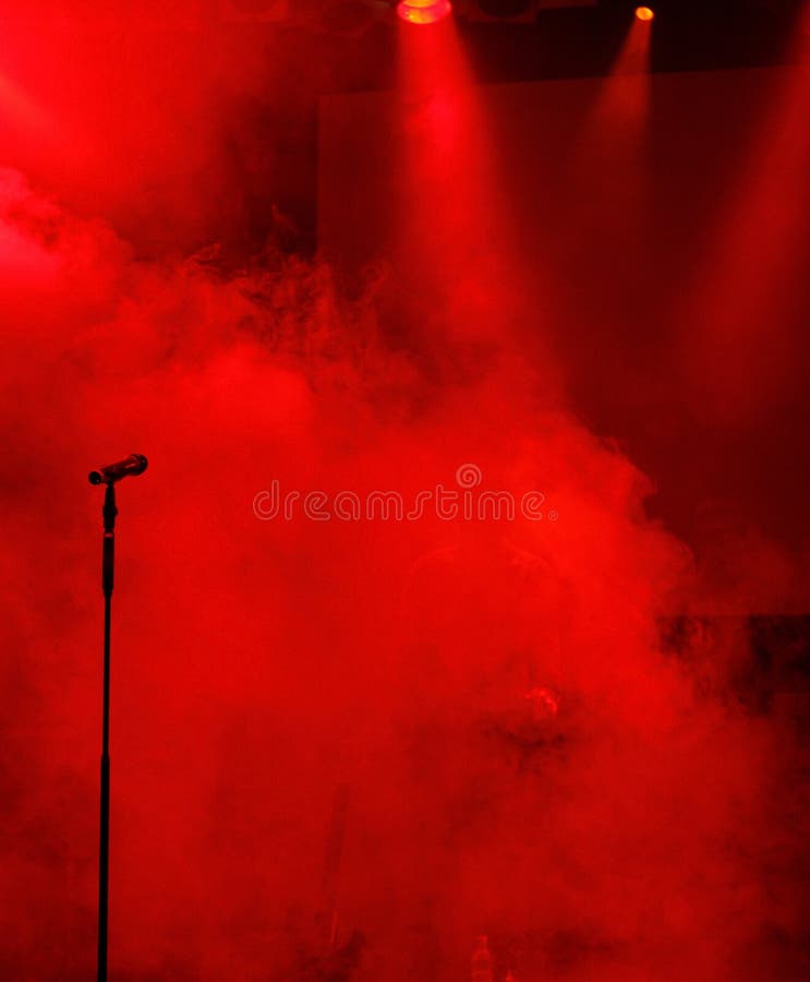 Empty Red Stage stock photo. Image of microphone, concert - 6554582