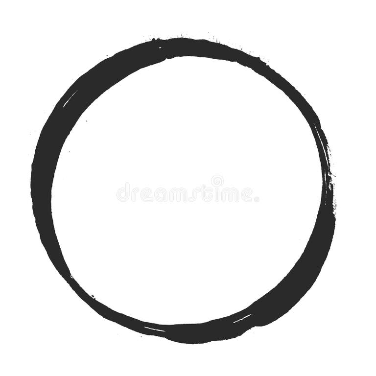 Stencil or Paintbrush Circle with Red Color Stock Illustration ...