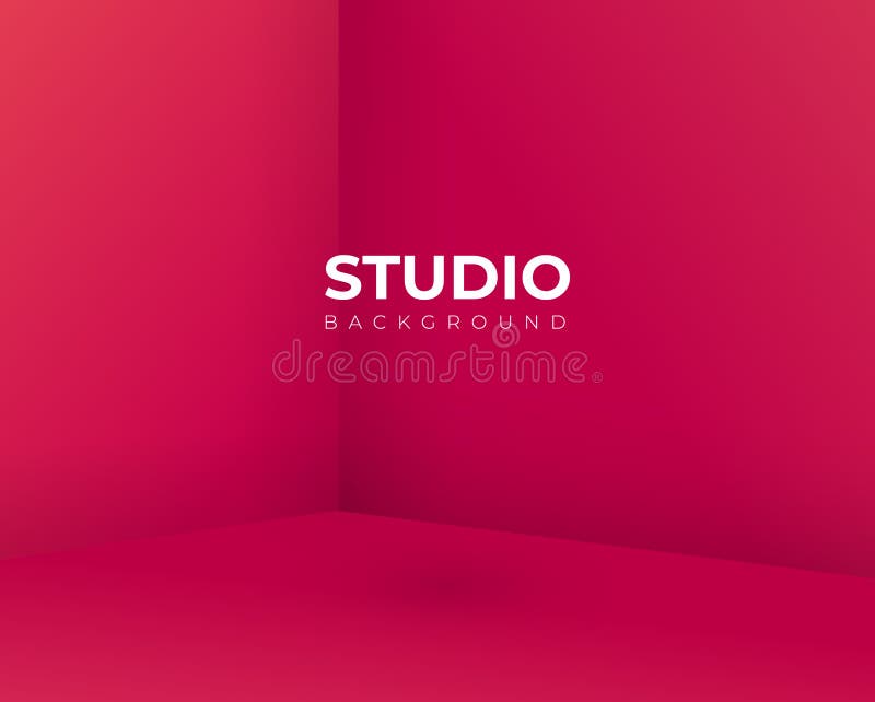 Empty Red Studio Room Background. Vector Illustration Stock Vector ...