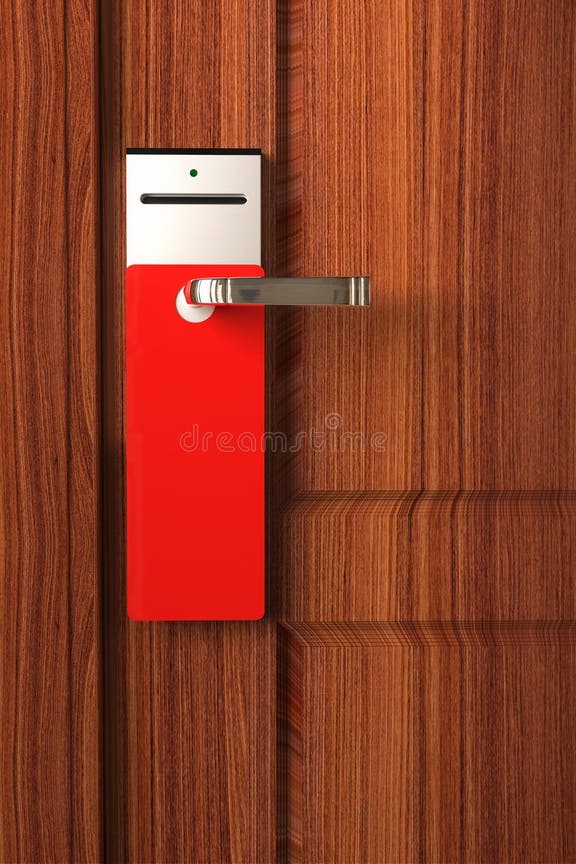 Empty Red Tag on Door Handle Stock Illustration - Illustration of ...