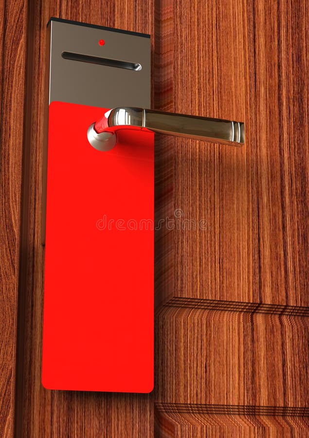 Empty Red Tag on Door Handle Stock Illustration - Illustration of ...
