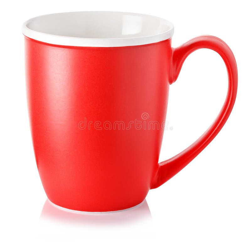 Empty Red Tea Mug Isolated on a White Background Stock Image - Image of ...