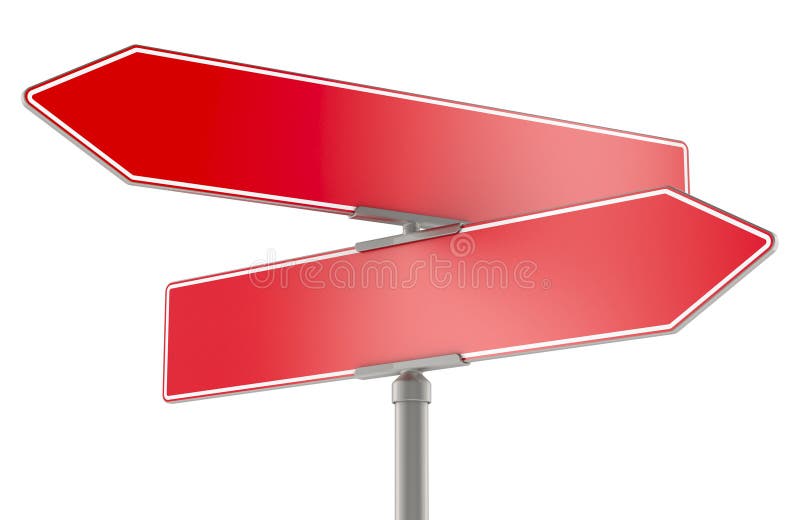 Red Arrow Street Signs No Parking Either Direction Double Red Arrow