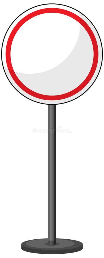 Empty Red Traffic Sign on White Background Stock Vector - Illustration ...