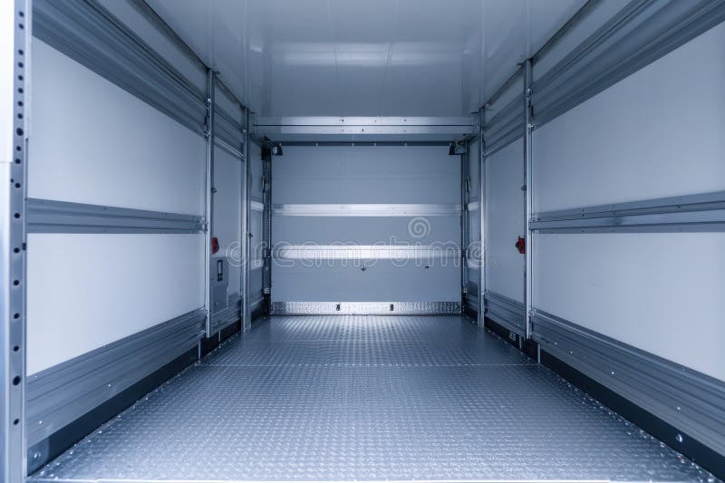 Empty Refrigerated Truck Interior, Clean and Ready for Loading ...