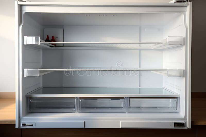 Empty Refrigerator. 3d Rendering Stock Illustration - Illustration of ...