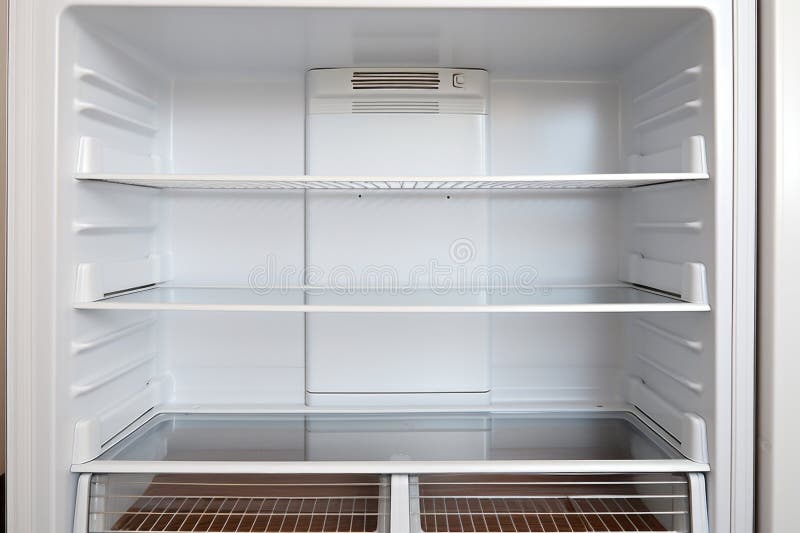 An Empty Refrigerator, Devoid of Any Fresh Food Stock Photo - Image of ...